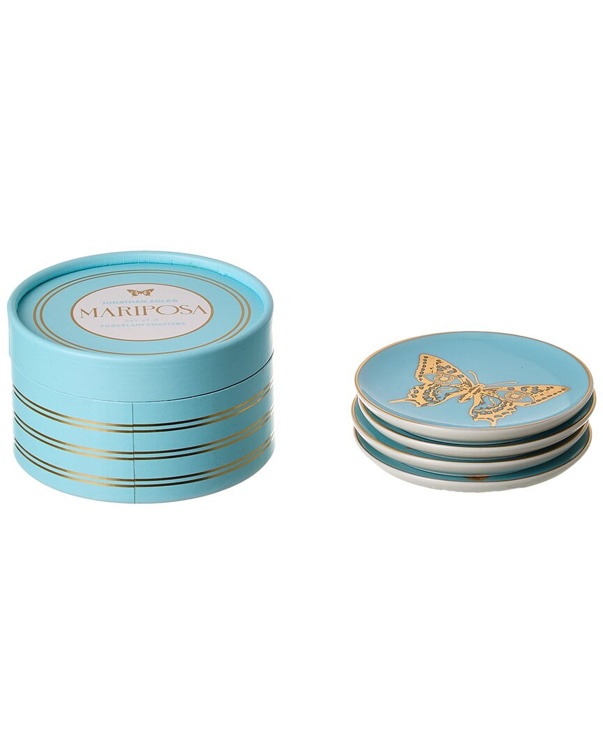 Jonathan Adler Set of 4 Mariposa Coasters, Blue - Walmart.com