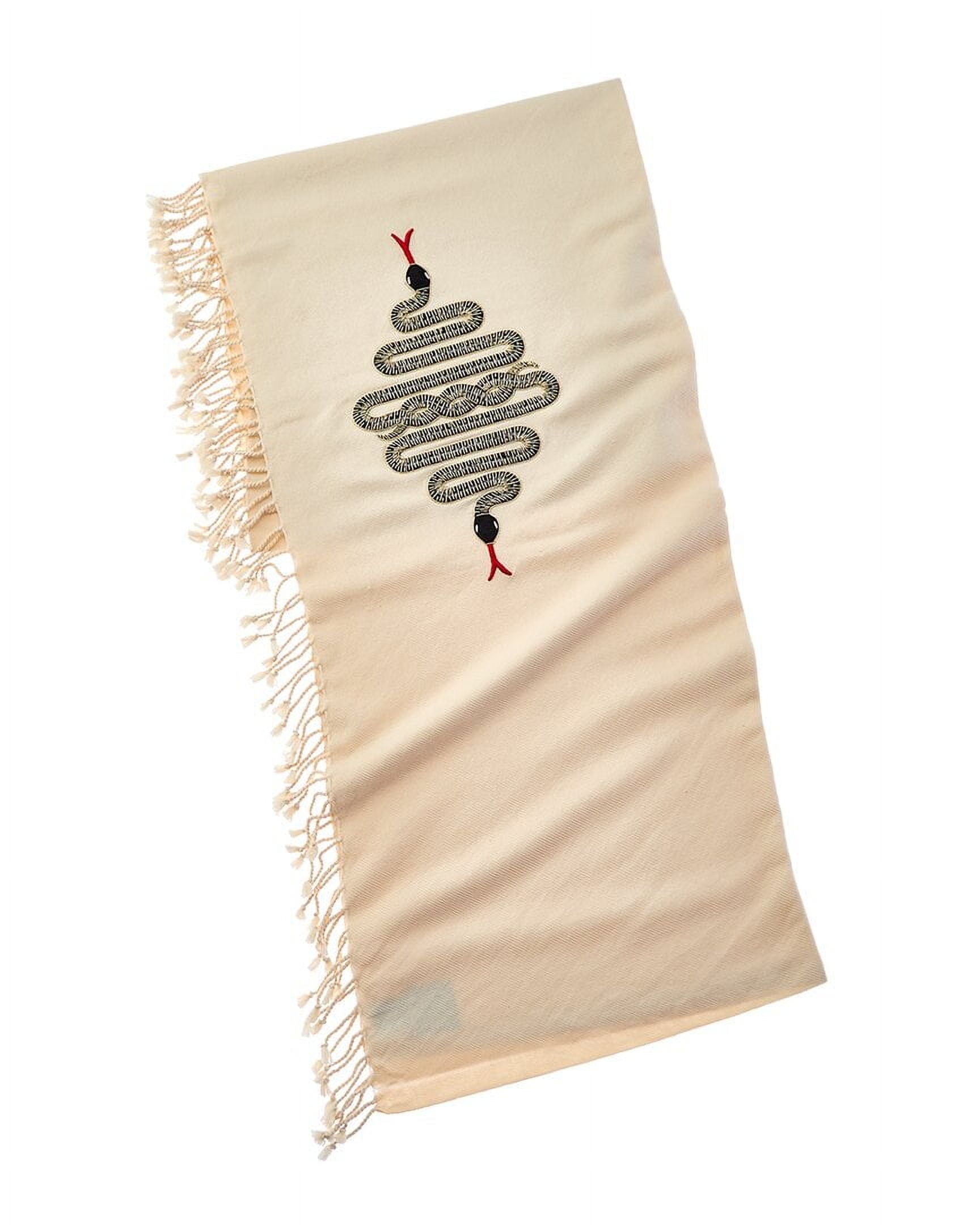 Jonathan Adler Snake Embellished Merino Wool Throw, White - Walmart.com