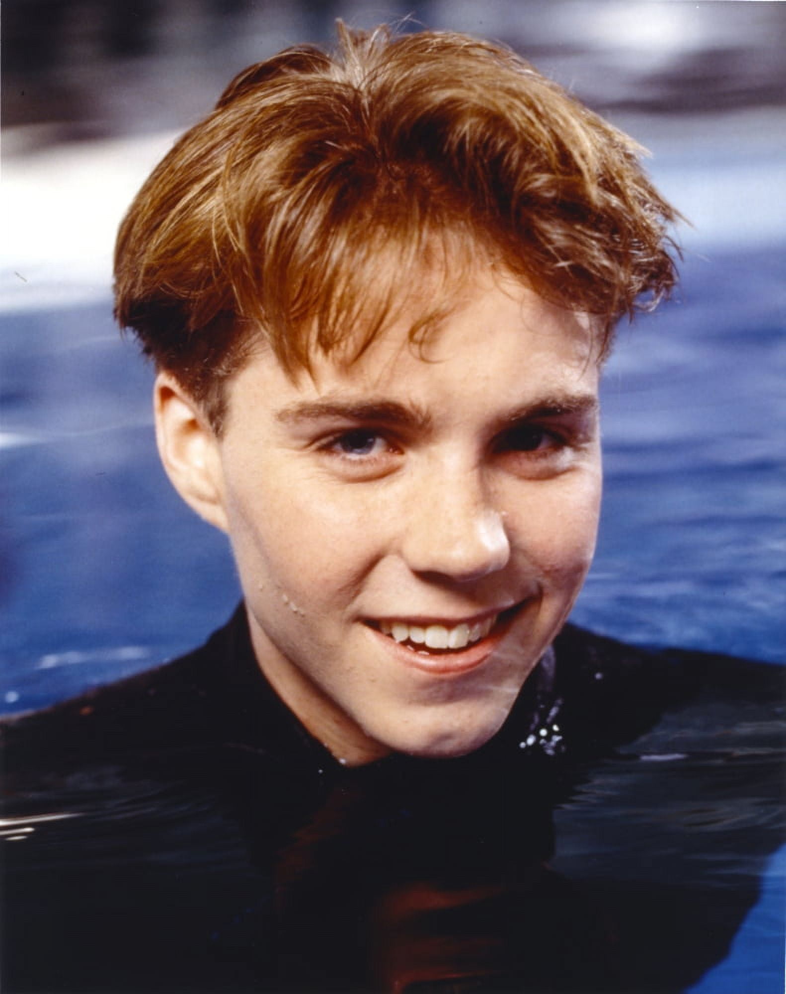 Jonathan Brandis Swimming in the Pool in a Close Up Portrait Photo ...