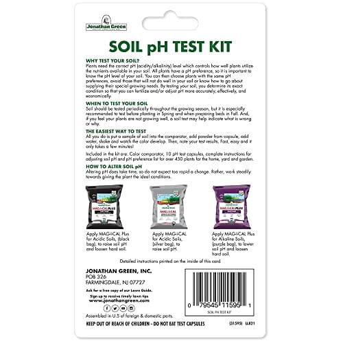 Jonathan Green (11595) Soil pH Test Kit for Lawns - Contains 10 Soil ...