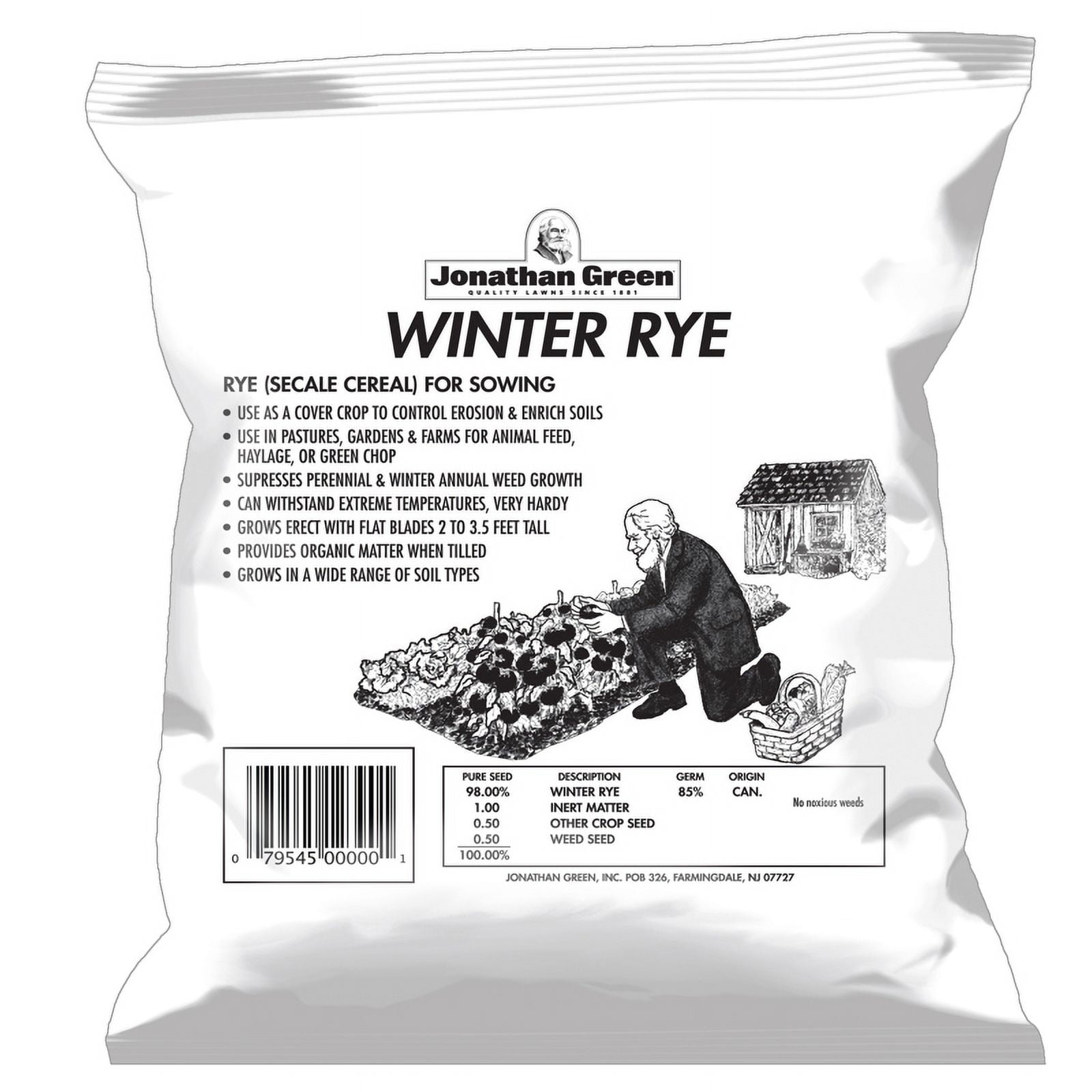 Jonathan Green, Grass Seed, 5lb Bag Winter Rye, Covers 1200 sq ft ...