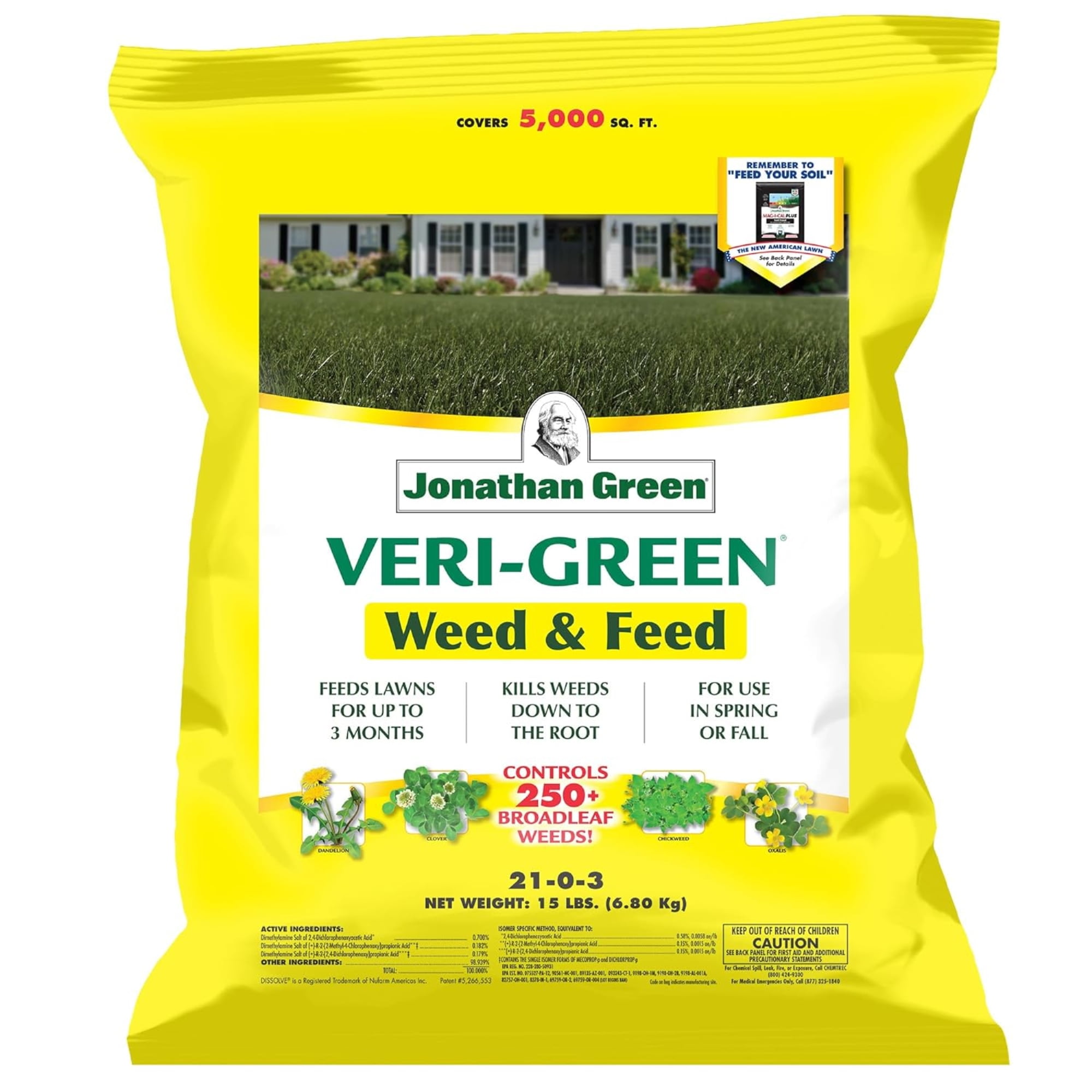 Jonathan Green 16002 Veri-Green Weed & Feed - 21-0-3 Grass Fertilizer ...