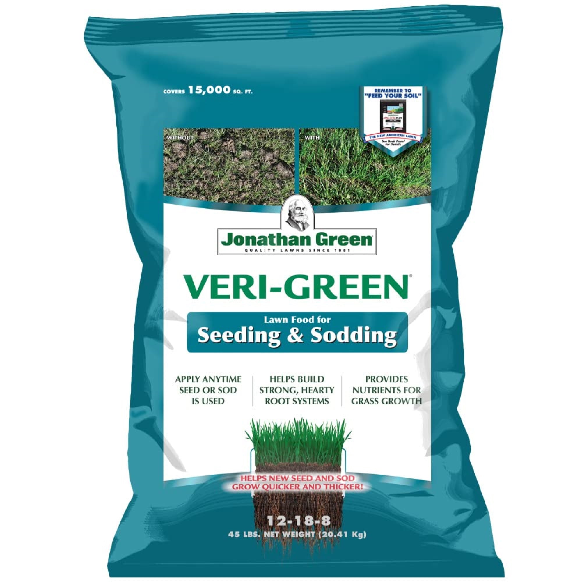 Jonathan Green 7016254 15000 sq. ft. Veri-Green Lawn Starter Lawn Food for All Grasses - Walmart.com