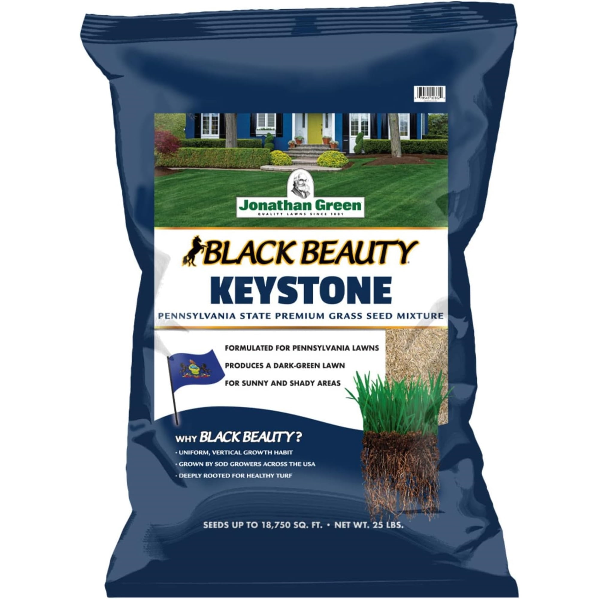 Jonathan Green Black Beauty Keystone PA Grass Seed Mix, 25LB Bag for ...