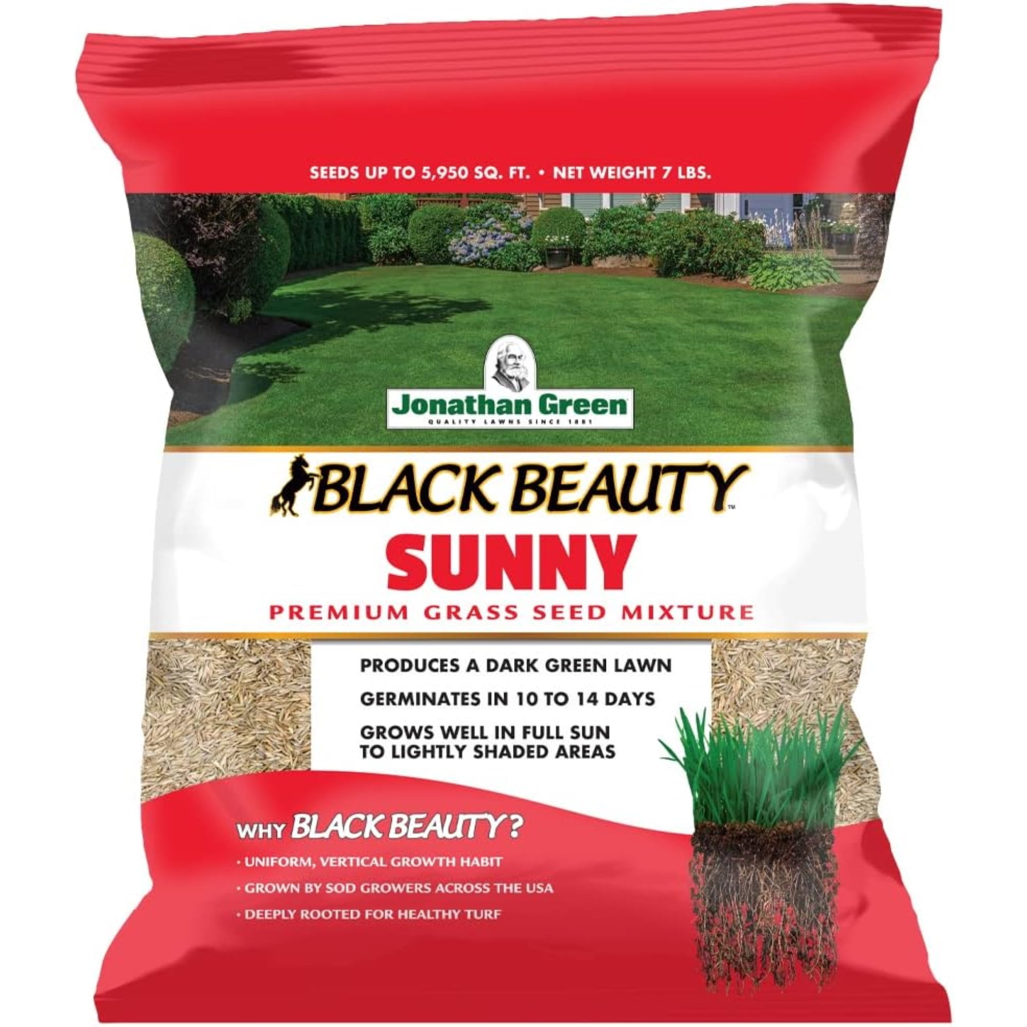 Jonathan Green Black Beauty 7 Lb. 2975 Sq. Ft. Coverage Full Sun Grass ...
