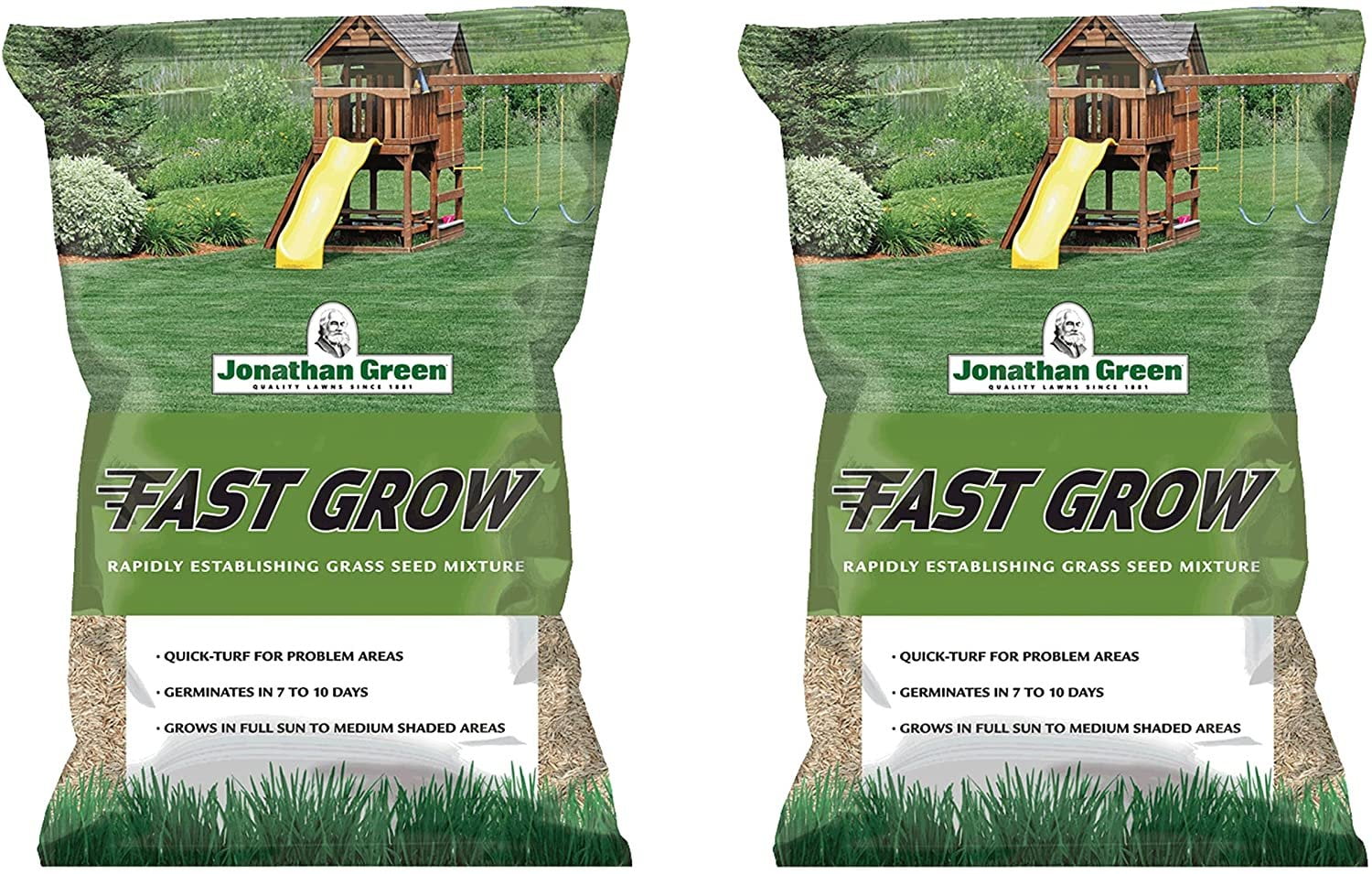 Jonathan Green Fast Grow Grass Seed - Fast-Growing, Shade - 2 Pack, 7 ...