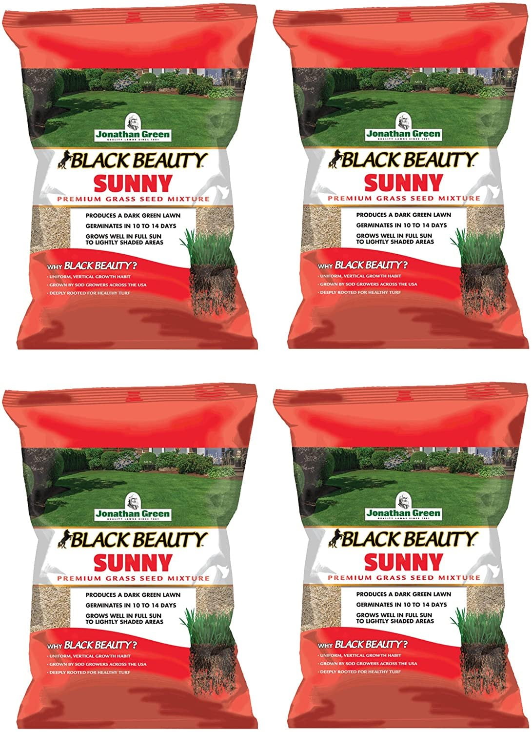 Jonathan Green Full Sun Grass Seed, 3-Pound Bags, 4 Pack, Deters ...