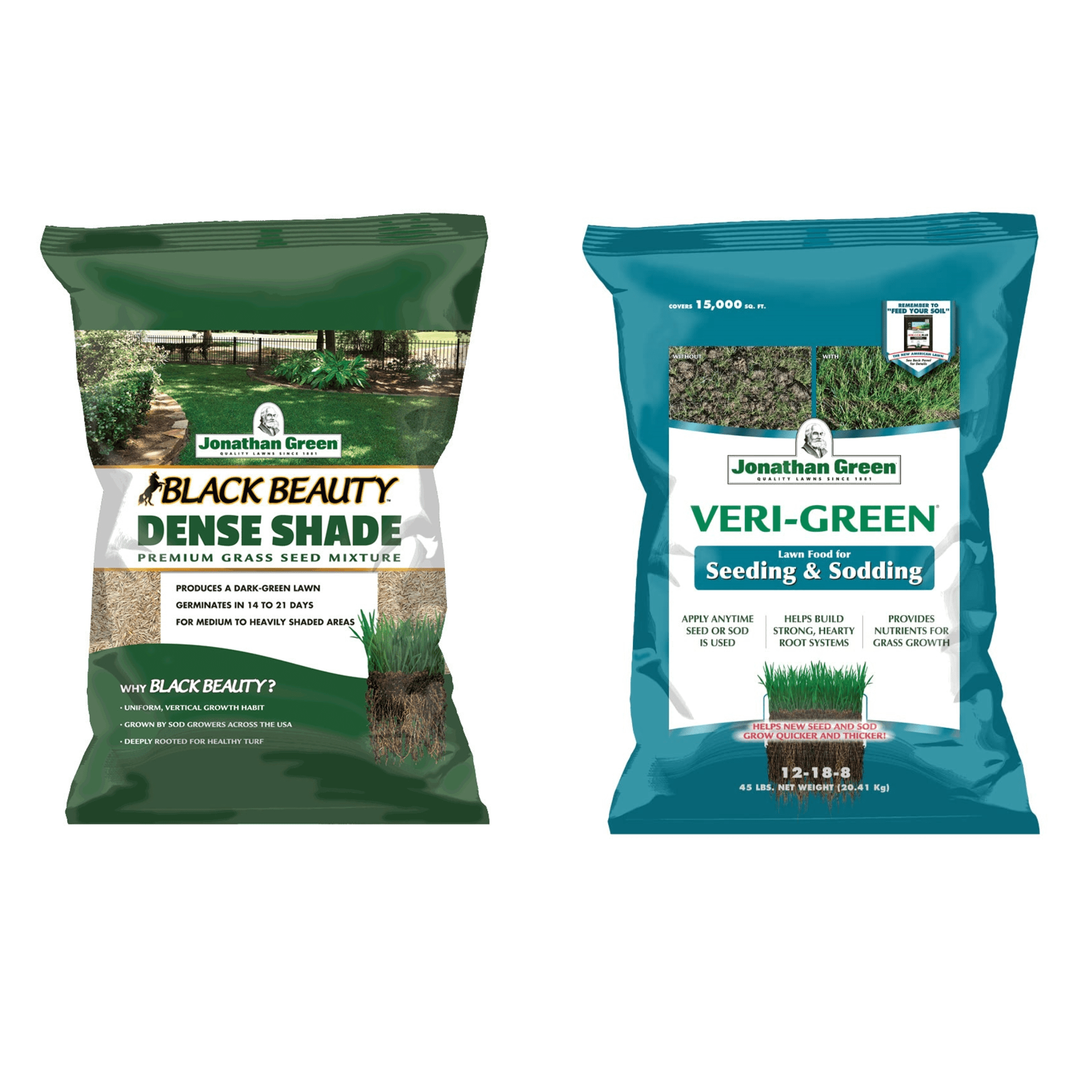 Jonathan Green Grass Seed & Fertilizer Bundle for Shady Lawns - 15,000 ...