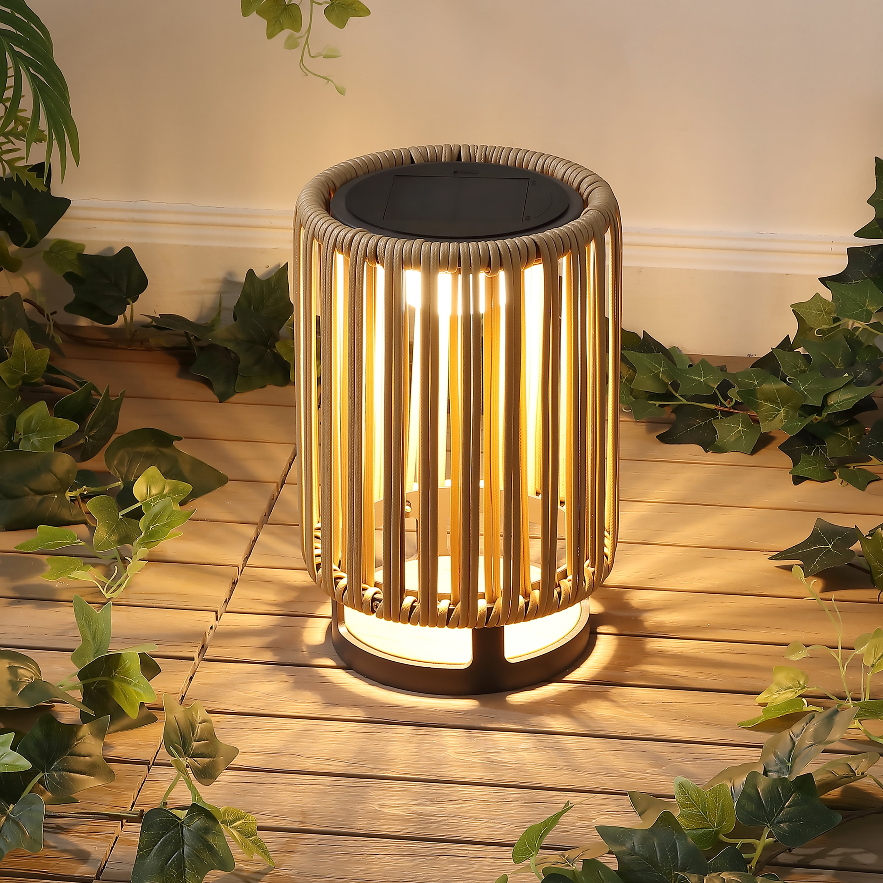 JONATHAN Y Sawara 12.5" Modern Minimalist Faux Rattan Integrated Indoor ...
