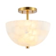 JONATHAN Y Celine 11.88" 2-Light Modern Contemporary Alabaster/Iron ...
