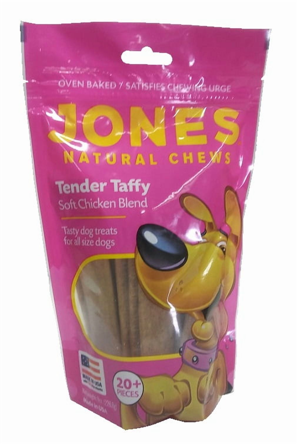 Jones Natural Chews Chicken Tender Taffy Dog Treat, 8oz - Walmart ...