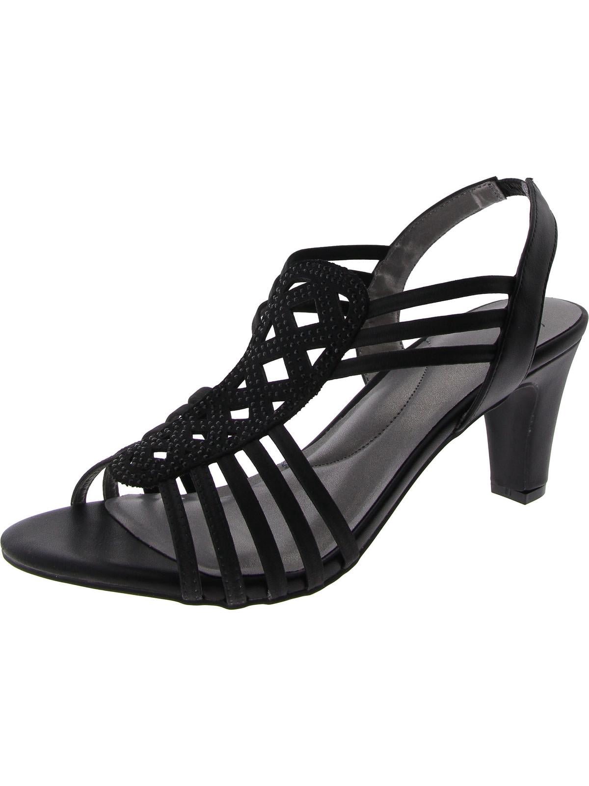 Jones New York Womens Danely Faux Leather Rhinestone Slingback Sandals ...