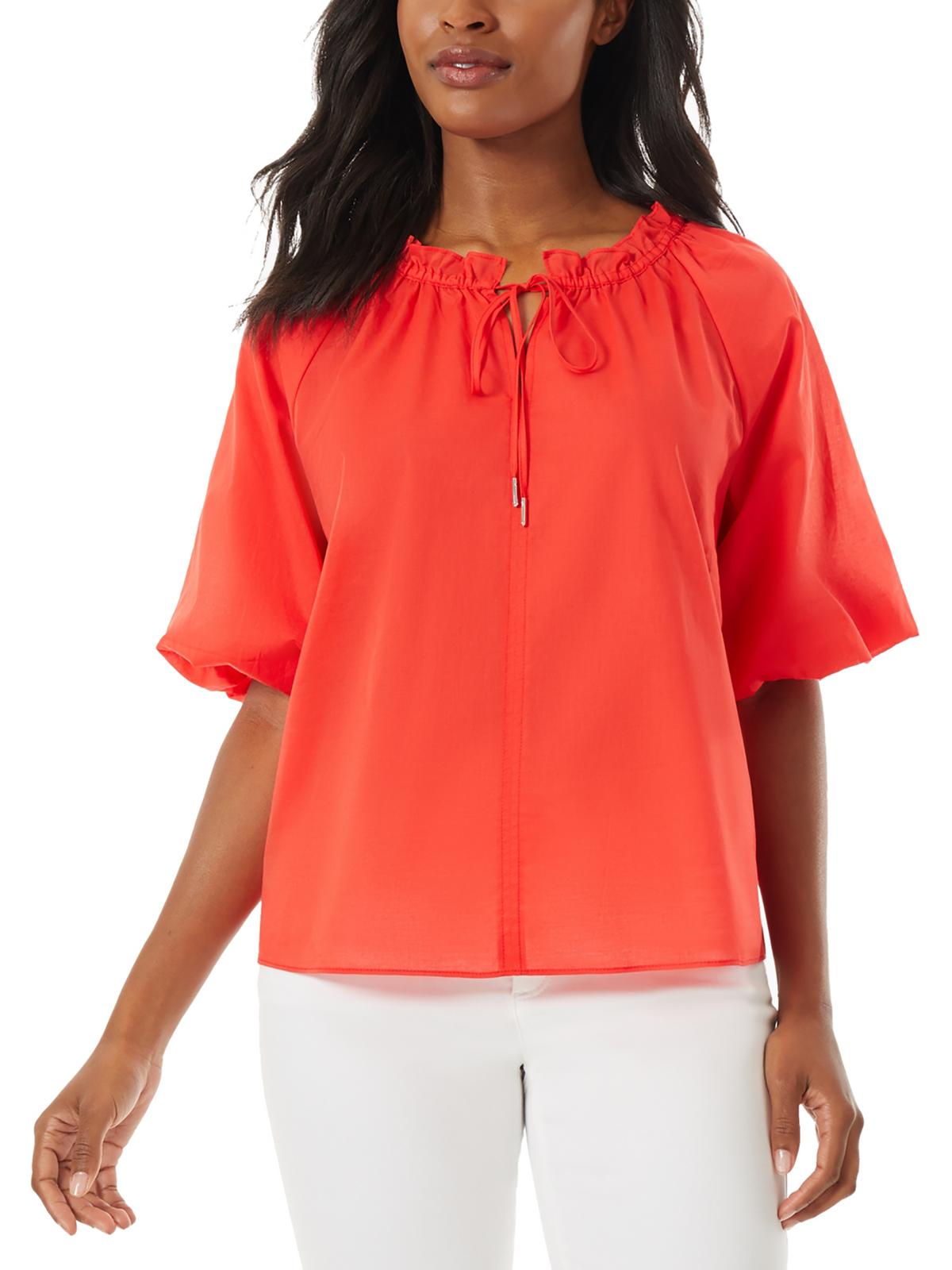 Jones New York Womens Gathered Neck Drawstring Blouse - Walmart.com