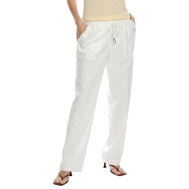 Jones New York womens Drawstring Linen-Blend Pant, M, White - Walmart.com