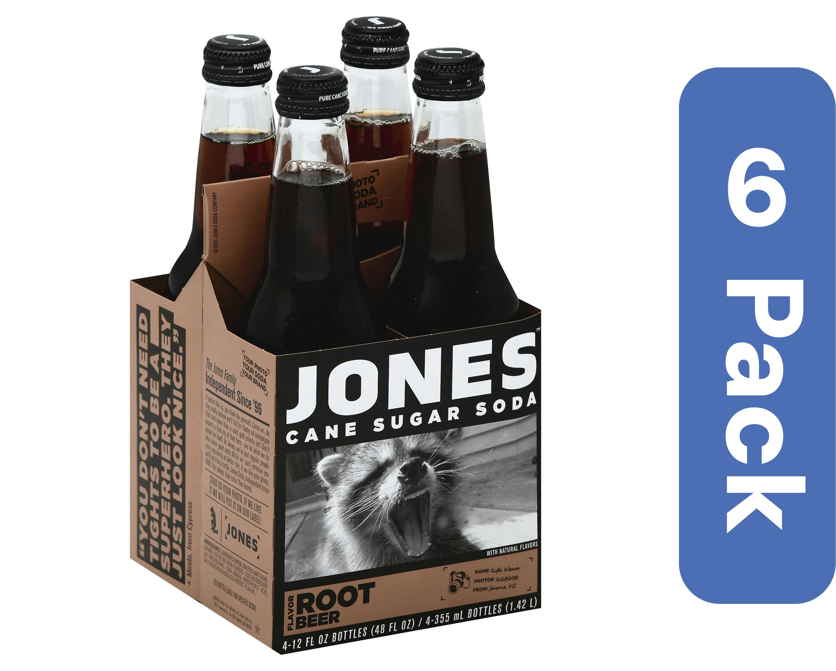 Jones Root Beer Soda 4 Pack 48 fl oz (Pack of 6) - Walmart.com