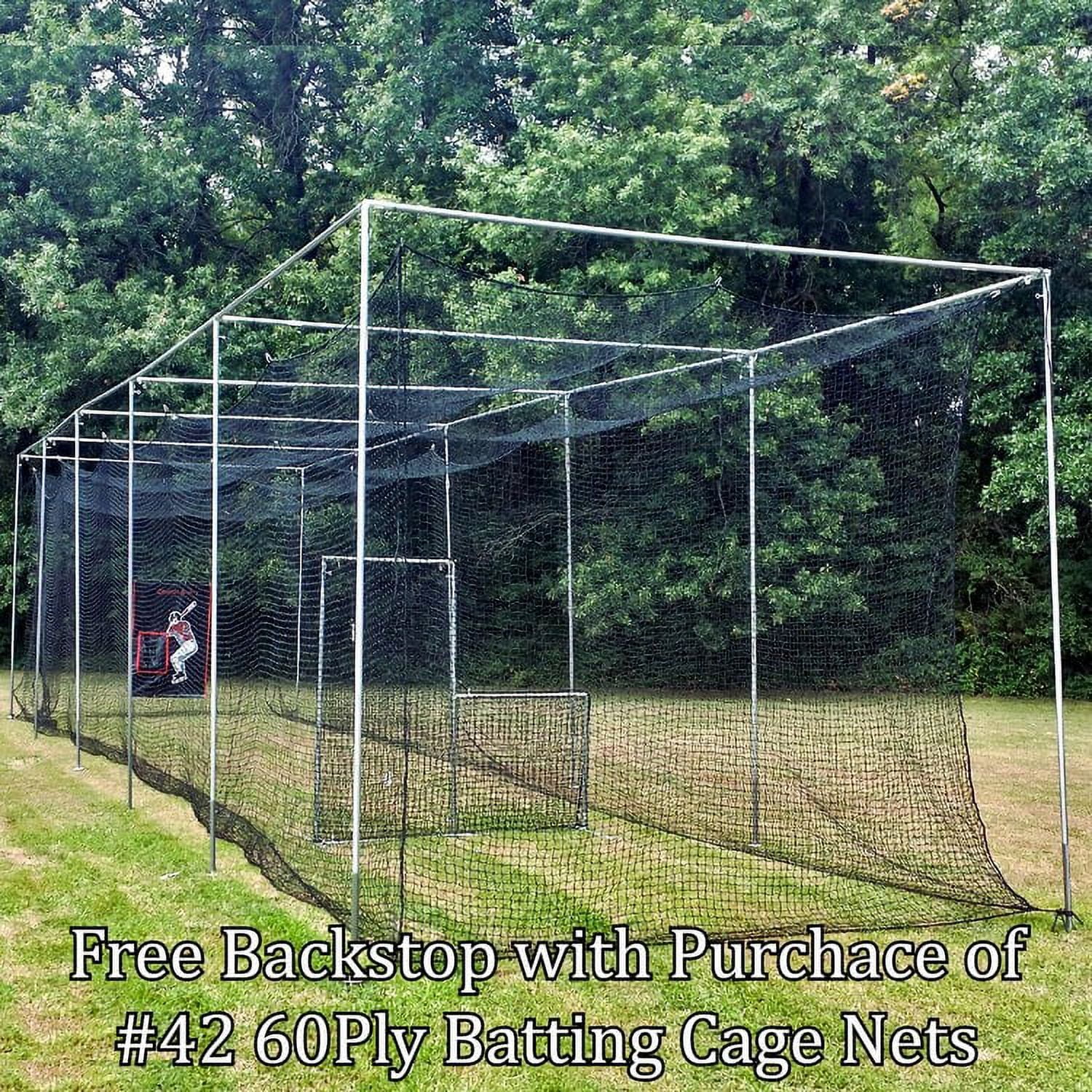 Jones-Sports Practice Hitting Baseball Batting Cage Net 10'x12'x40' #42 Twine Size HDPE with ...