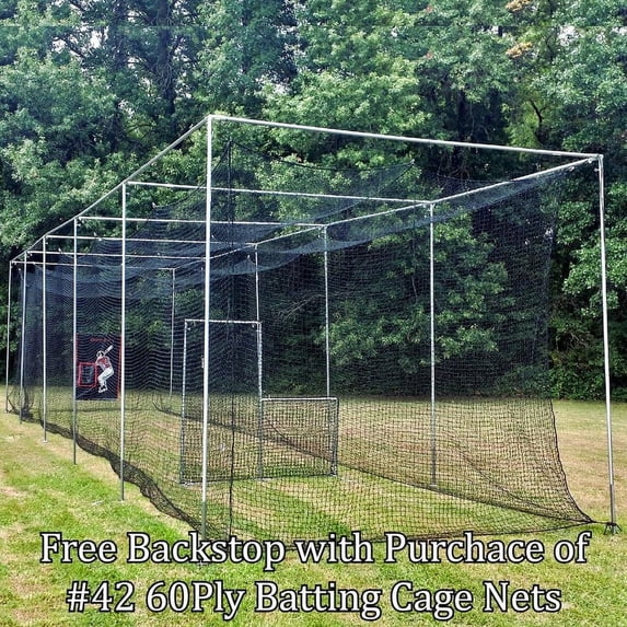 Jones-Sports Batting Cage Net 14'x14'x70' #42 Twine Size, Baseball ...