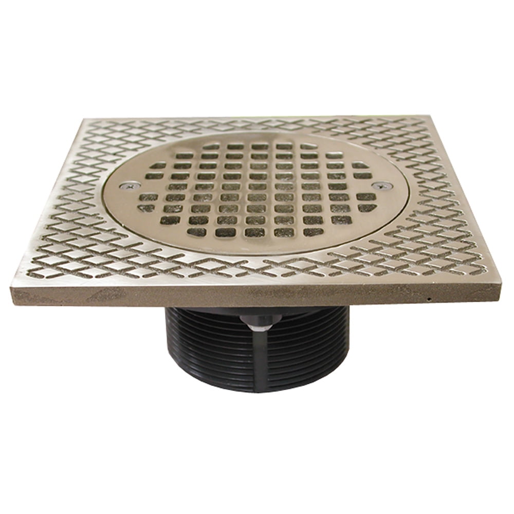 Jones Stephens D56501 5-3/8" Plastic Square Floor Drain - Nickel Bronze ...