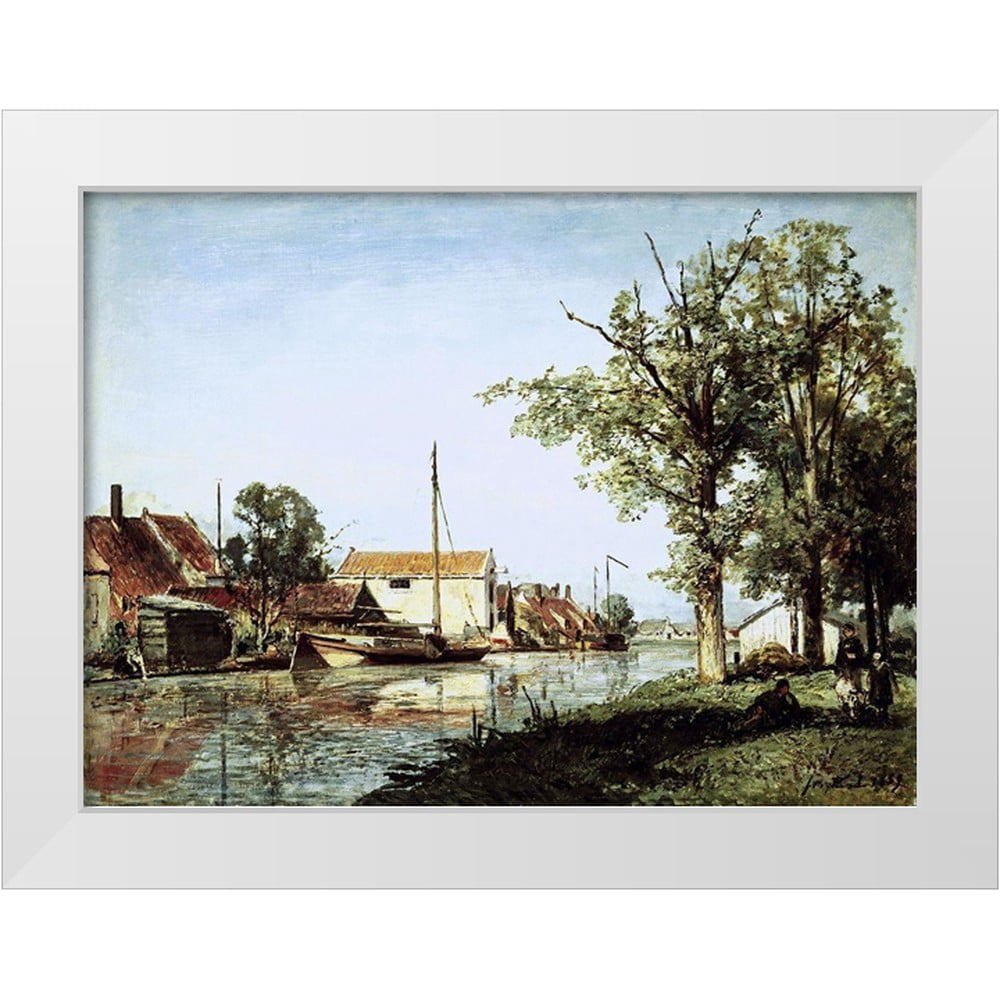 Jongkind, Johan Barthold 24x19 White Modern Wood Framed Museum Art ...