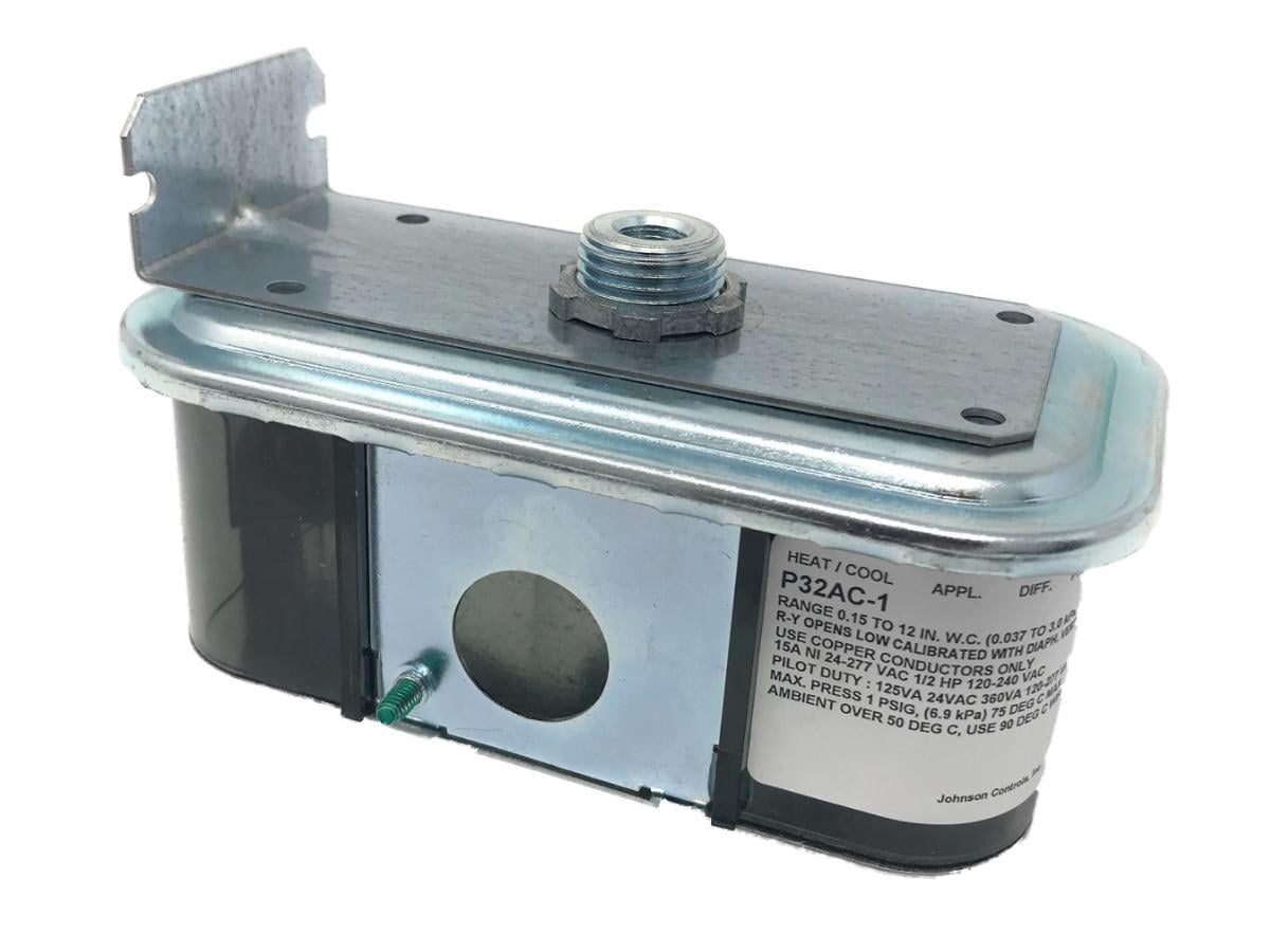 Jonhson P32AC-1C Sensitive Differential Pressure Switch, SPDT, 0.15" Wc ...