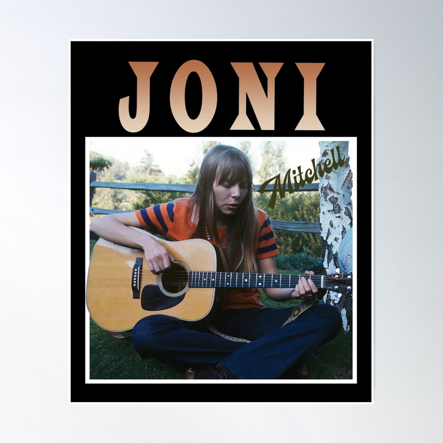 Joni Mitchell Retro Style Git For Fans Poster Wall Art, Modern Wall ...