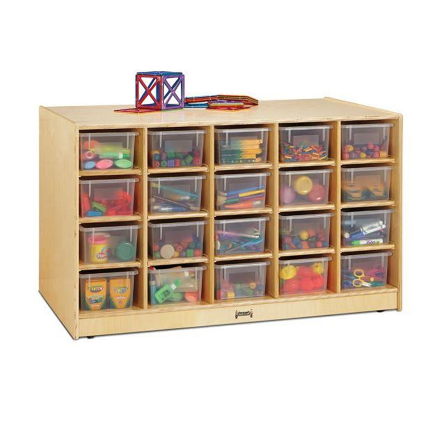 Jonti-Craft Double-Sided Island – Single 20 Cubbies-Bins:20 Clear Bins ...