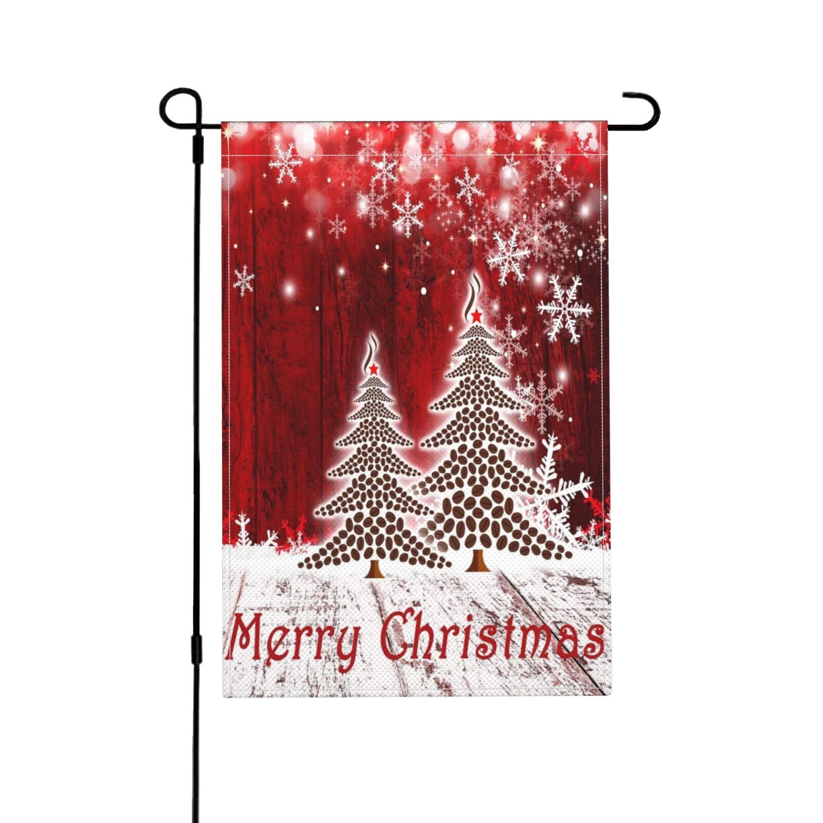 Joocar 12” x 18” Spun Linen Merry Christmas Snowflake Outdoor Flag and ...