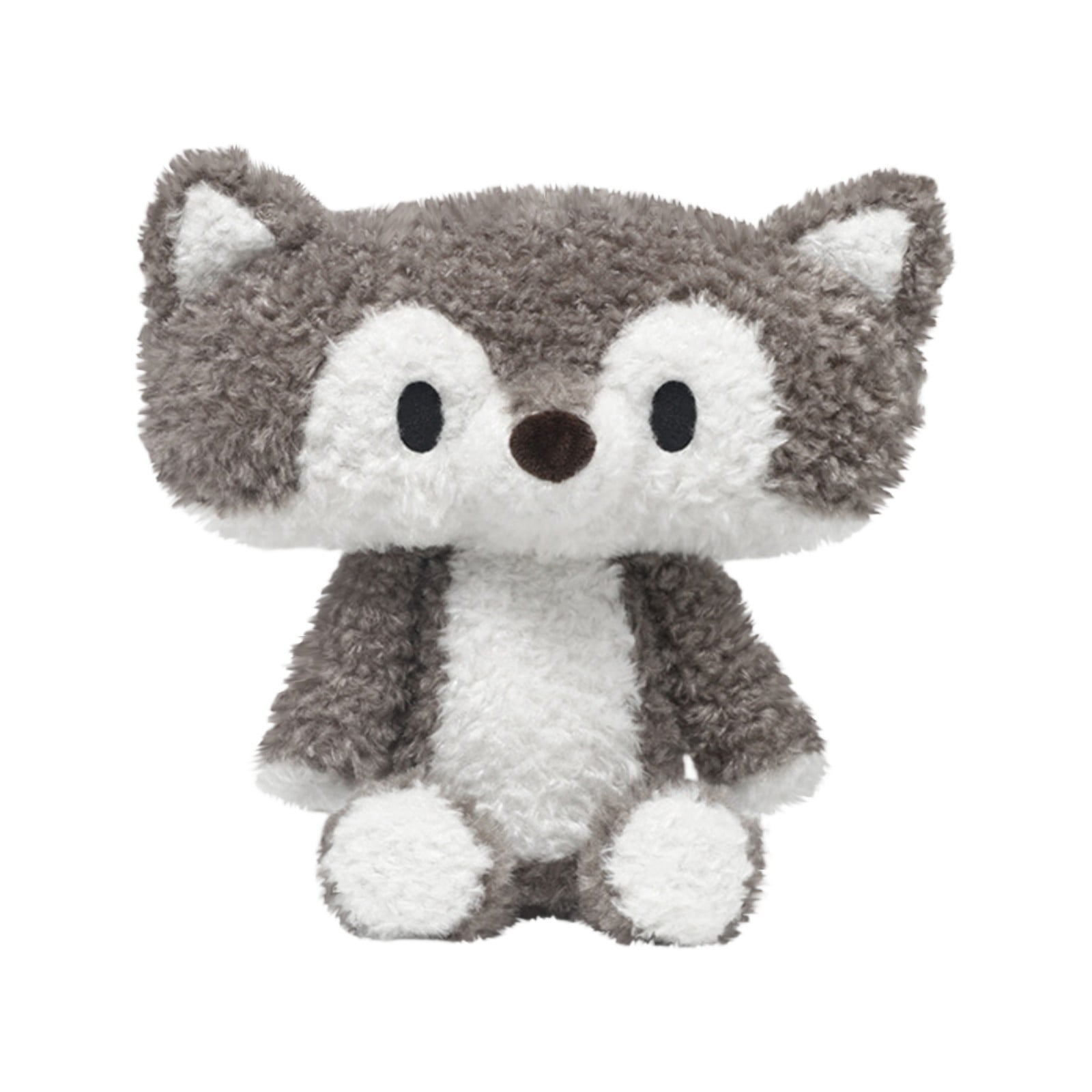Jooki 11" Wolf Sitting Animal Plush Toy – Soft Wolf Stuffed Animal Doll ...