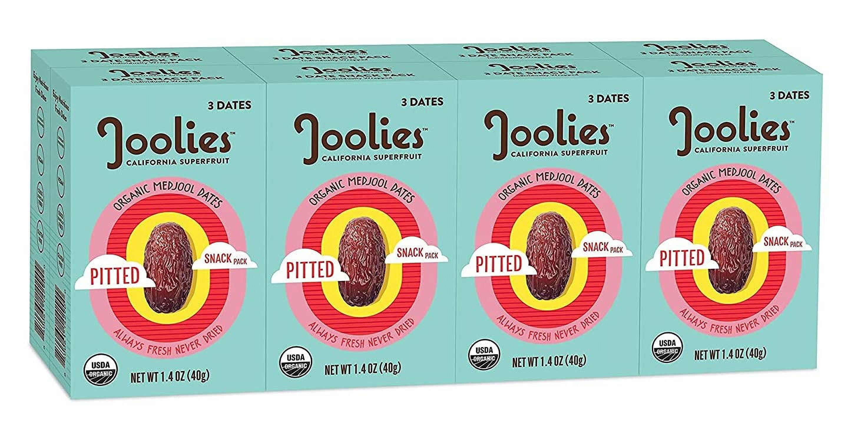 Joolies Organic Medjool Dates MZF22 Snack Pack | 3 Dates, 8 Pack ...