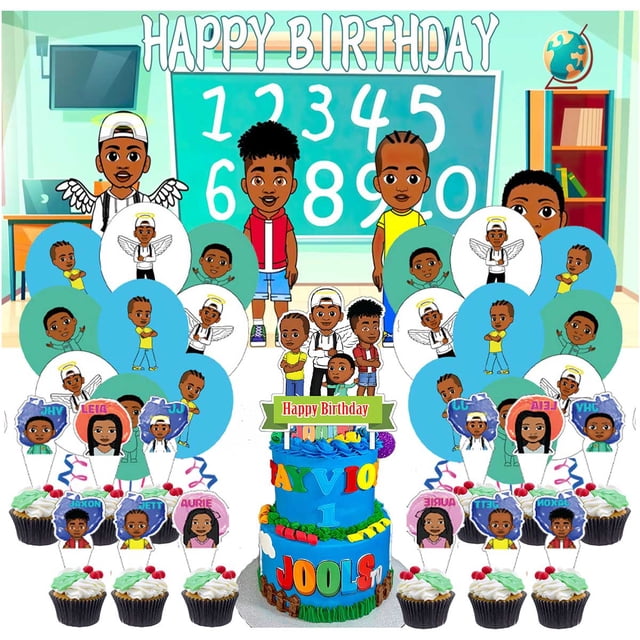 Jools TV Party Decorations Set Kit Latex Balloons Birthday Decor Cake ...