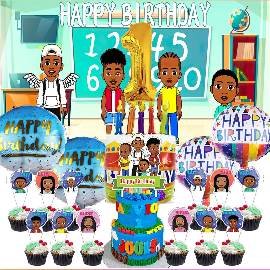 Jools TV Party Supplies Decor 1st Kit Balloons Birthday Cake Topper ...