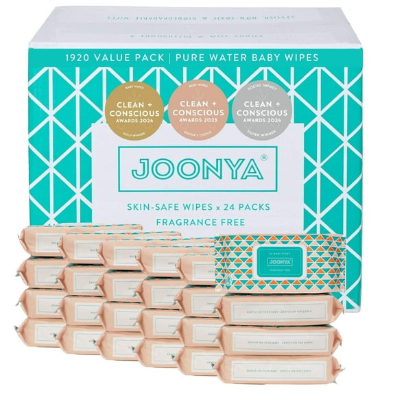Joonya Baby Wipes, Non-Toxic, Biodegradable, Fragrance Free, Bulk Pack ...