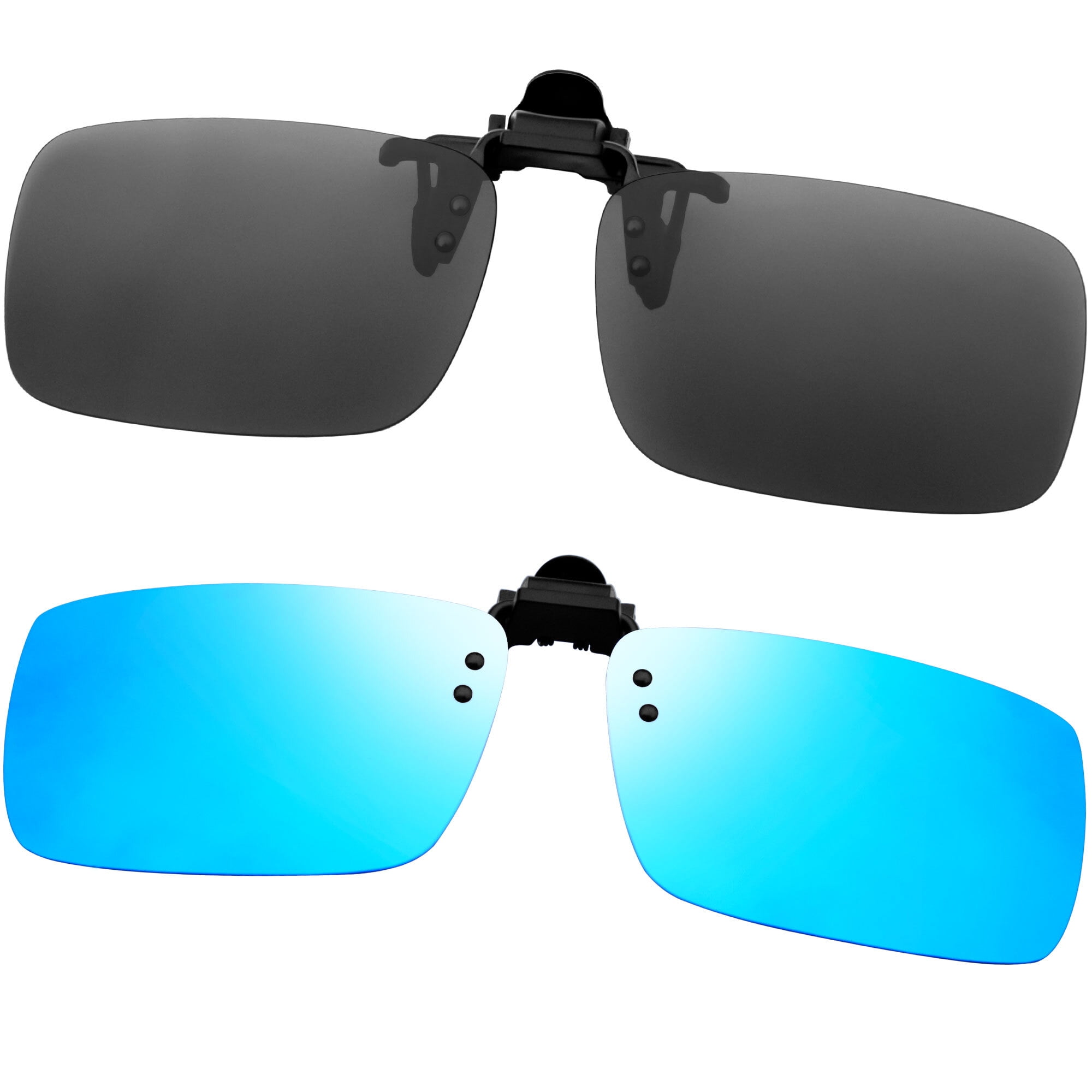 Joopin 2 Pairs Polarized Clip-On Sunglasses Rimless Flip Up Anti-Glare ...