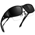 Joopin Fit Over Wrap Sunglasses Polarized Lens Wear Over Eyeglasses 100% UV Protection for Men ...