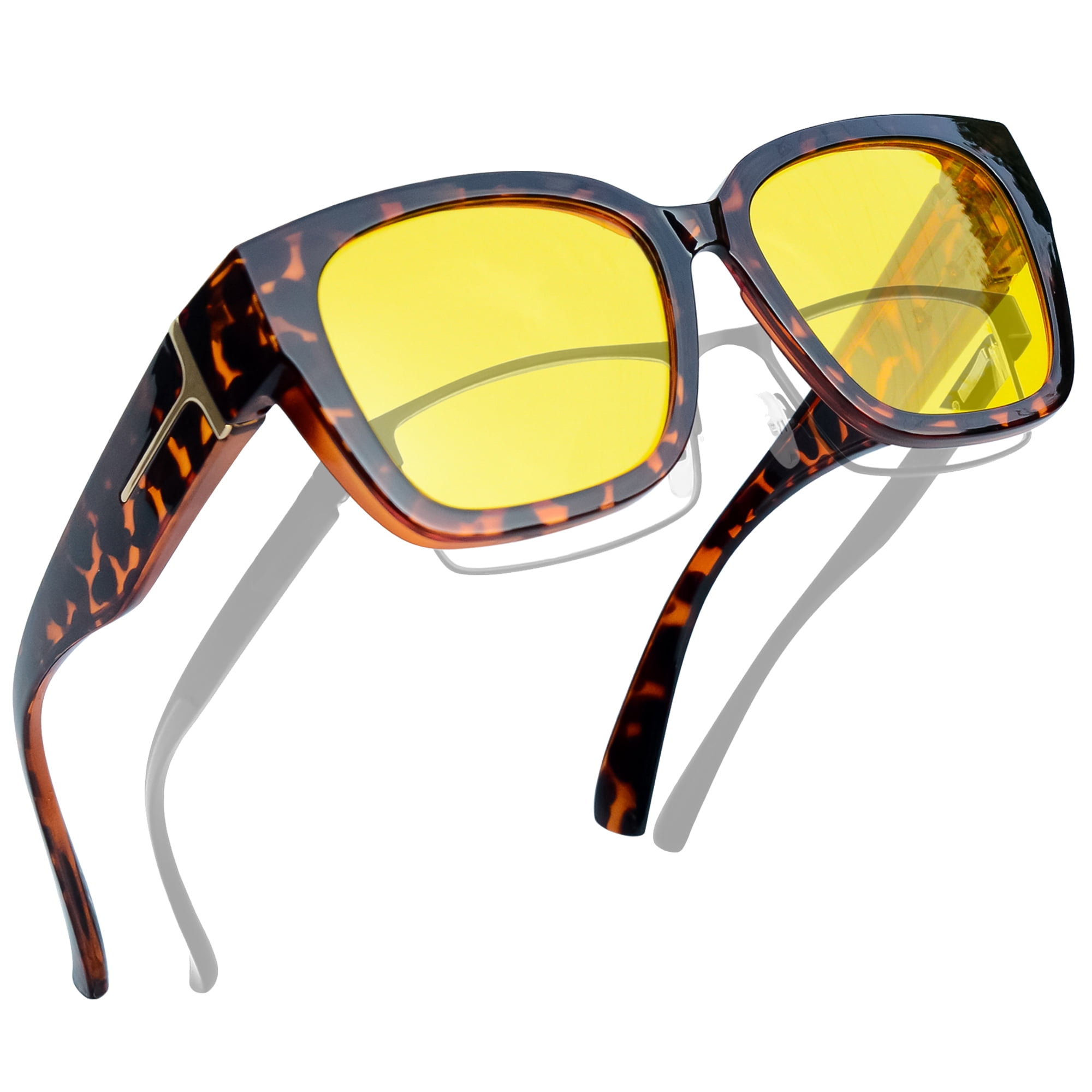 Joopin Night Vision Glasses Fit Over Glasses for Men Women, Night ...