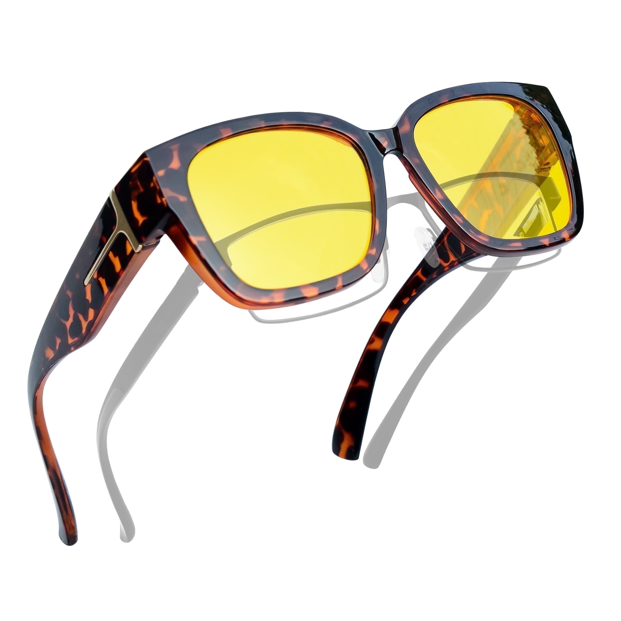 Joopin Night Vision Glasses Fit Over Glasses for Men Women, Night ...