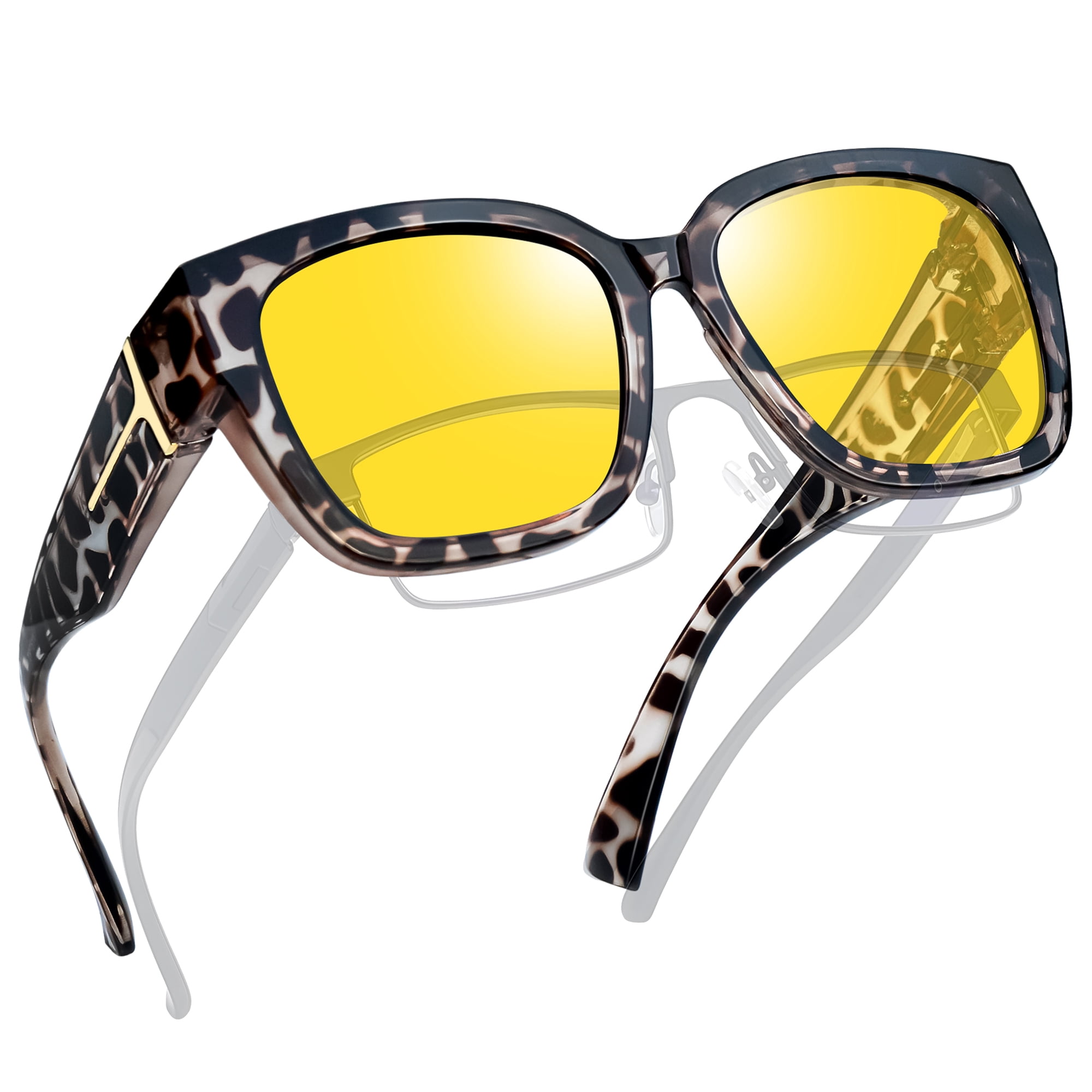 Joopin Night Vision Glasses Fit Over Glasses for Men Women, Night ...