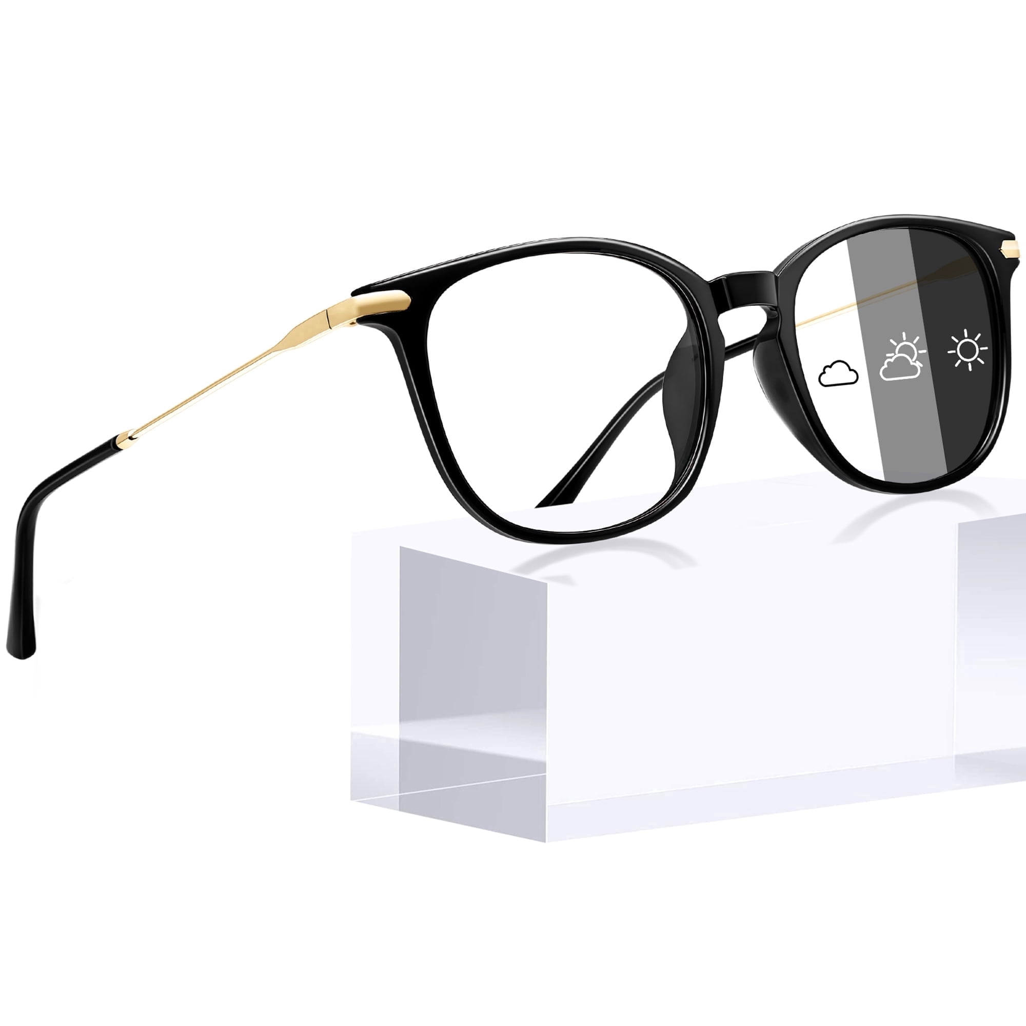 Joopin Photochromic Blue Light Blocking Glasses, Lightweight TR90 Frame ...