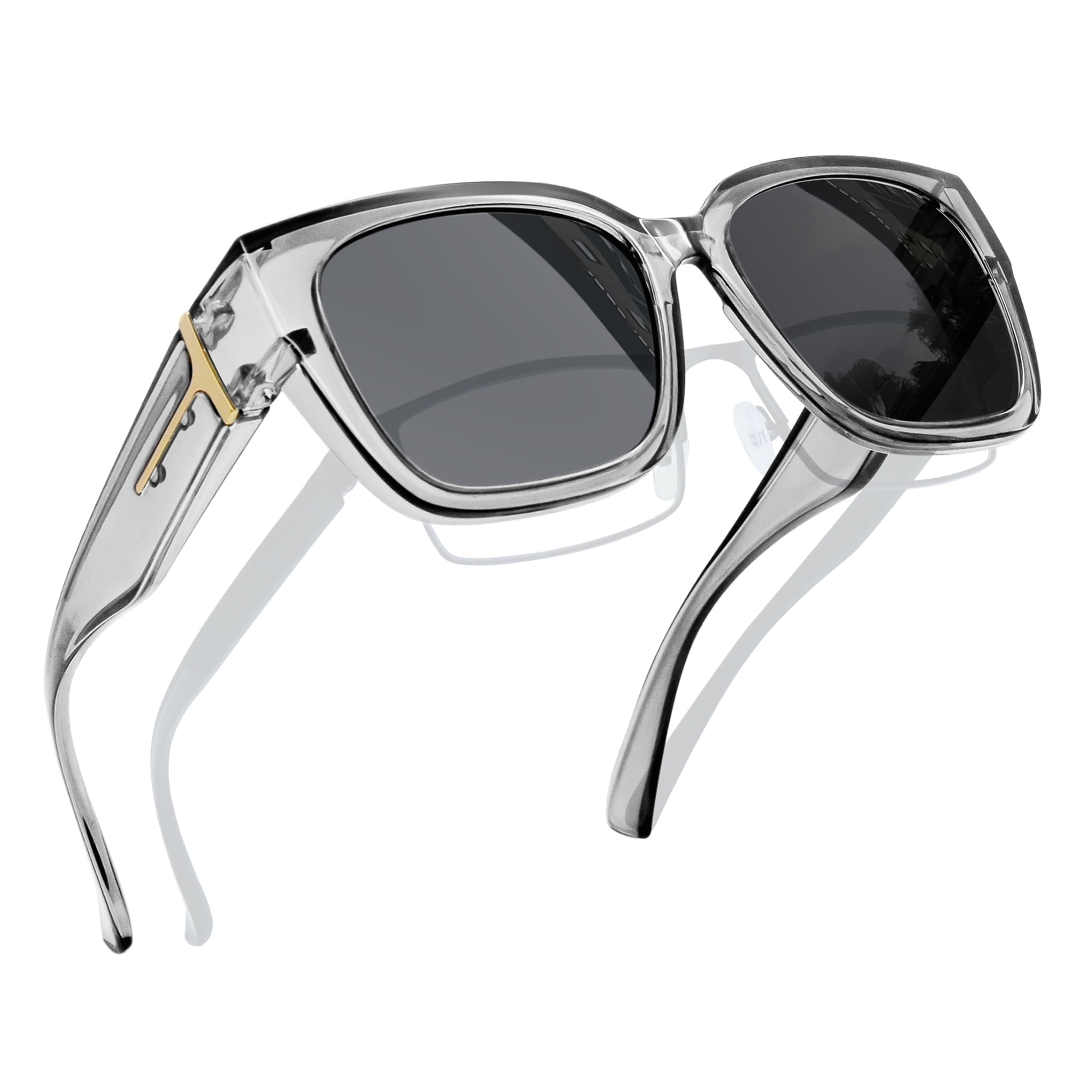 Joopin Polarized Fit Over Sunglasses, UV Protection, Transparent Grey ...