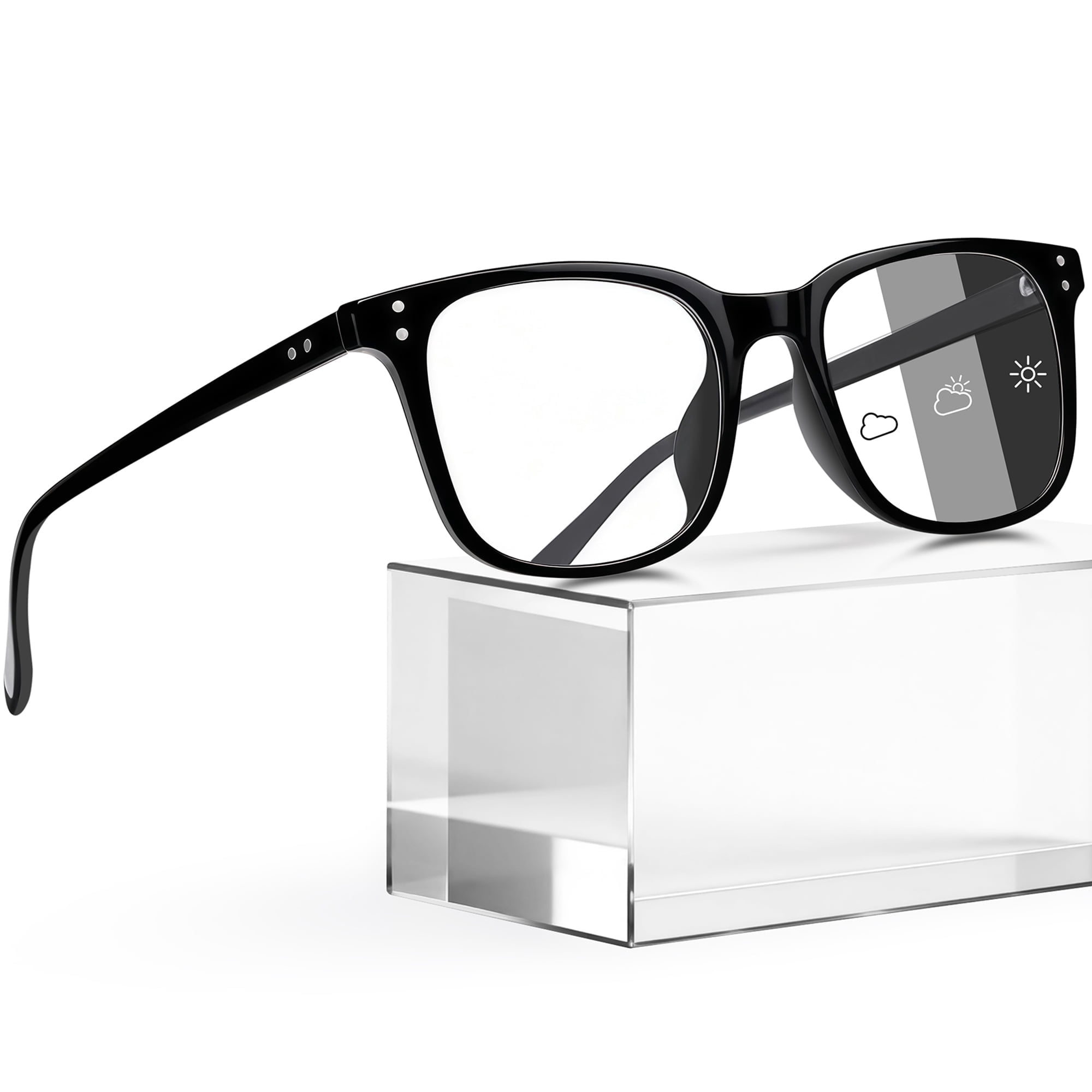 Joopin Unisex Photochromic Blue Light Blocking Glasses Rectangular ...