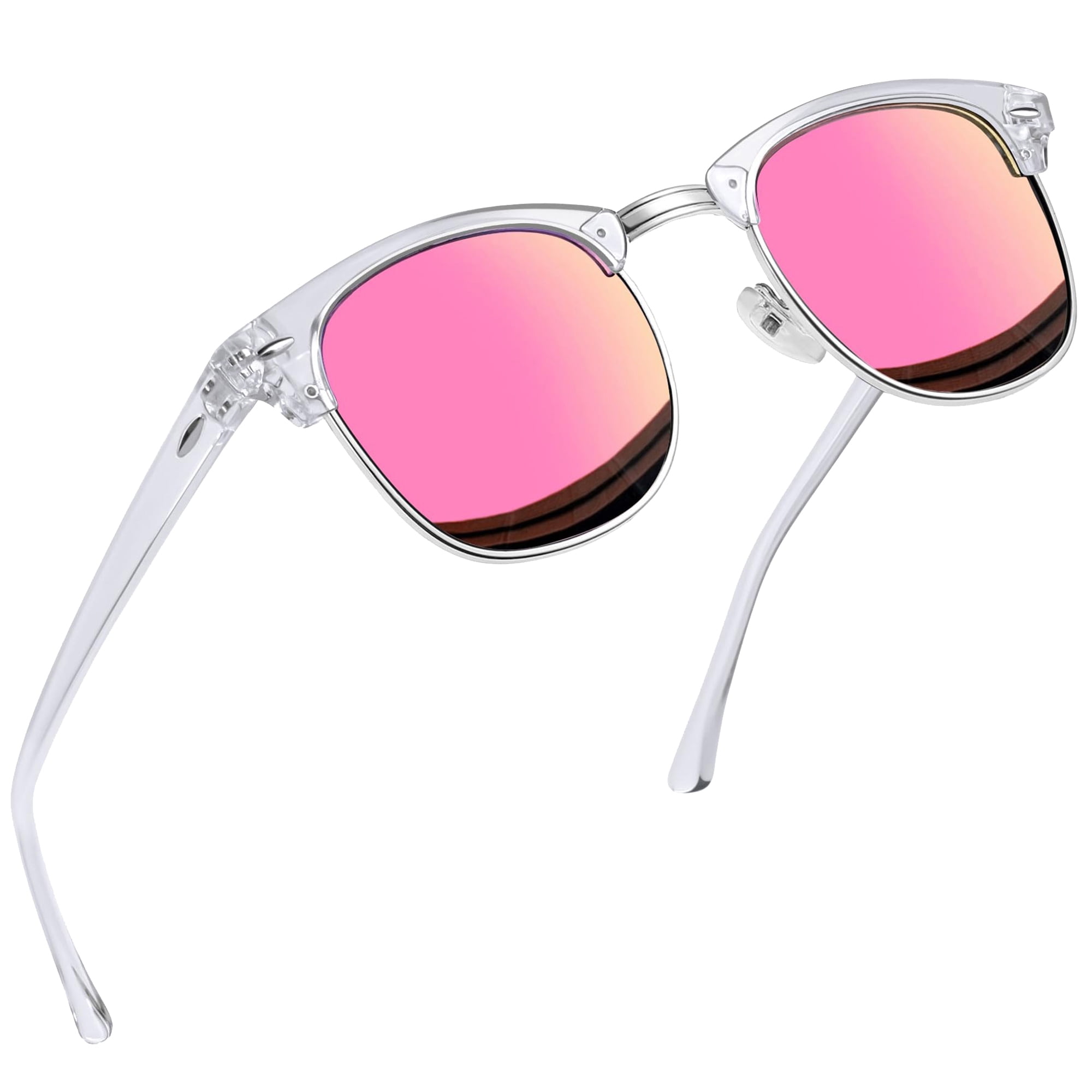 Joopin Vintage Semi Rimless Sunglasses Half Frame Sun Glasses Polarized ...