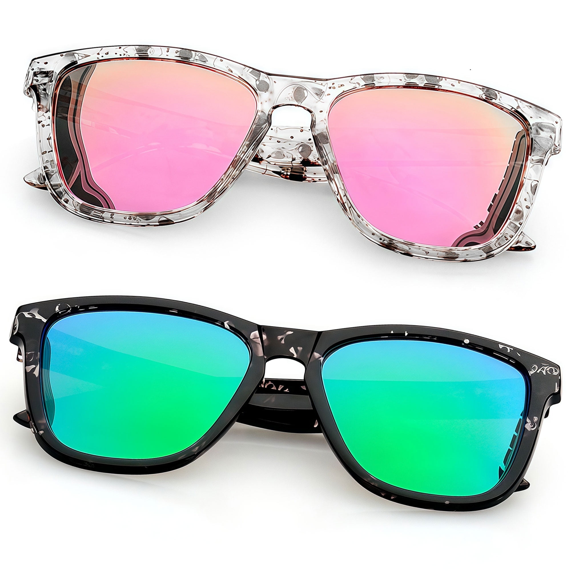 Joopin Women Polarized Mirrored Sunglasses Retro Clear Frame for ...