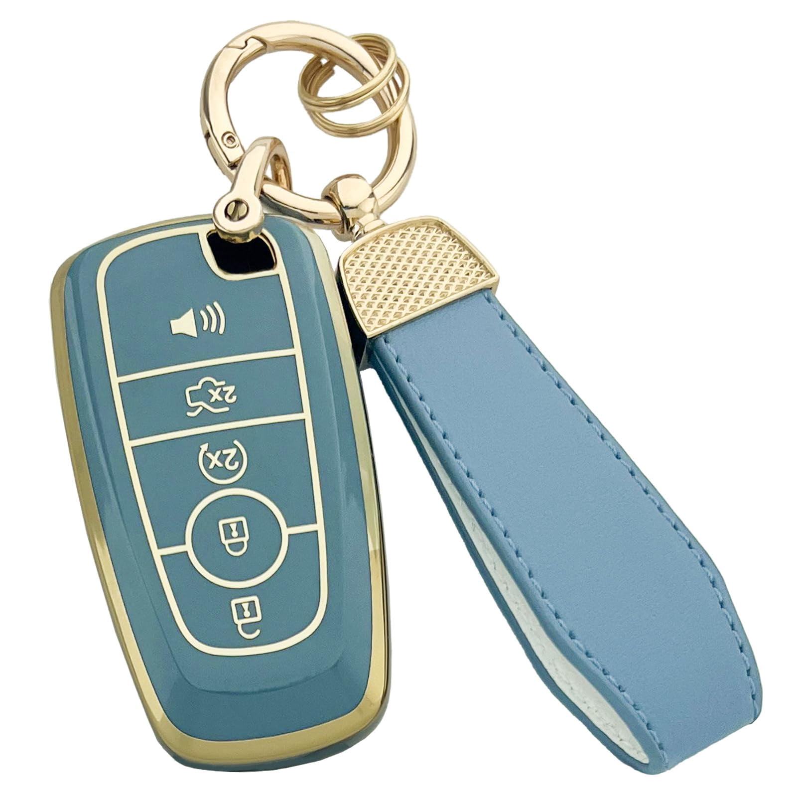 Joouheax For Ford Key Fob Cover with Keychain, Full Coverage Protection ...