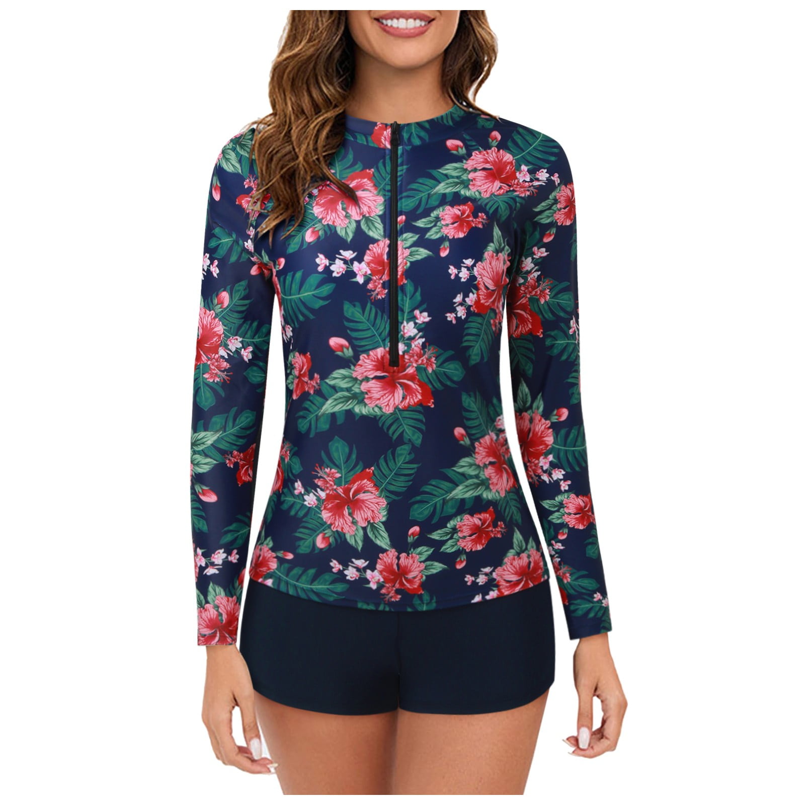 Joower Swim Tops Women Upf Shirt Rash Guard Swimsuit Women Swim Shirt
