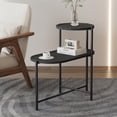Jopath 2 Tier Oval End Tables Wooden Small Side Table, 27" Round Coffee ...
