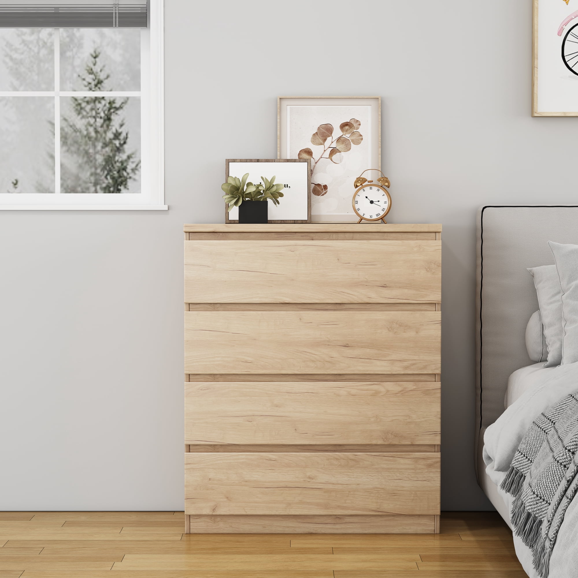 Jopath 4 Drawer Dresser, 31.5In Black Dresser for Closet with Handle ...