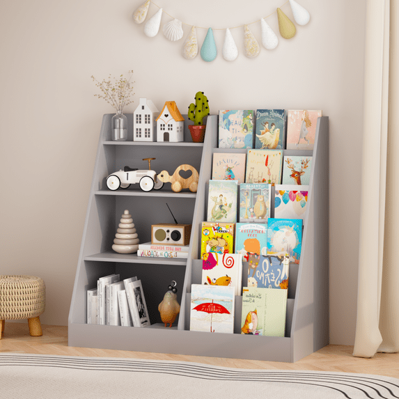 Jopath 4 Tier Kids Bookshelf and Toy Storage Organizer,Multifunctional ...