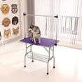 Jopath 42"Purple Foldable Pet Grooming Table with Tool Storage Rack Pet ...