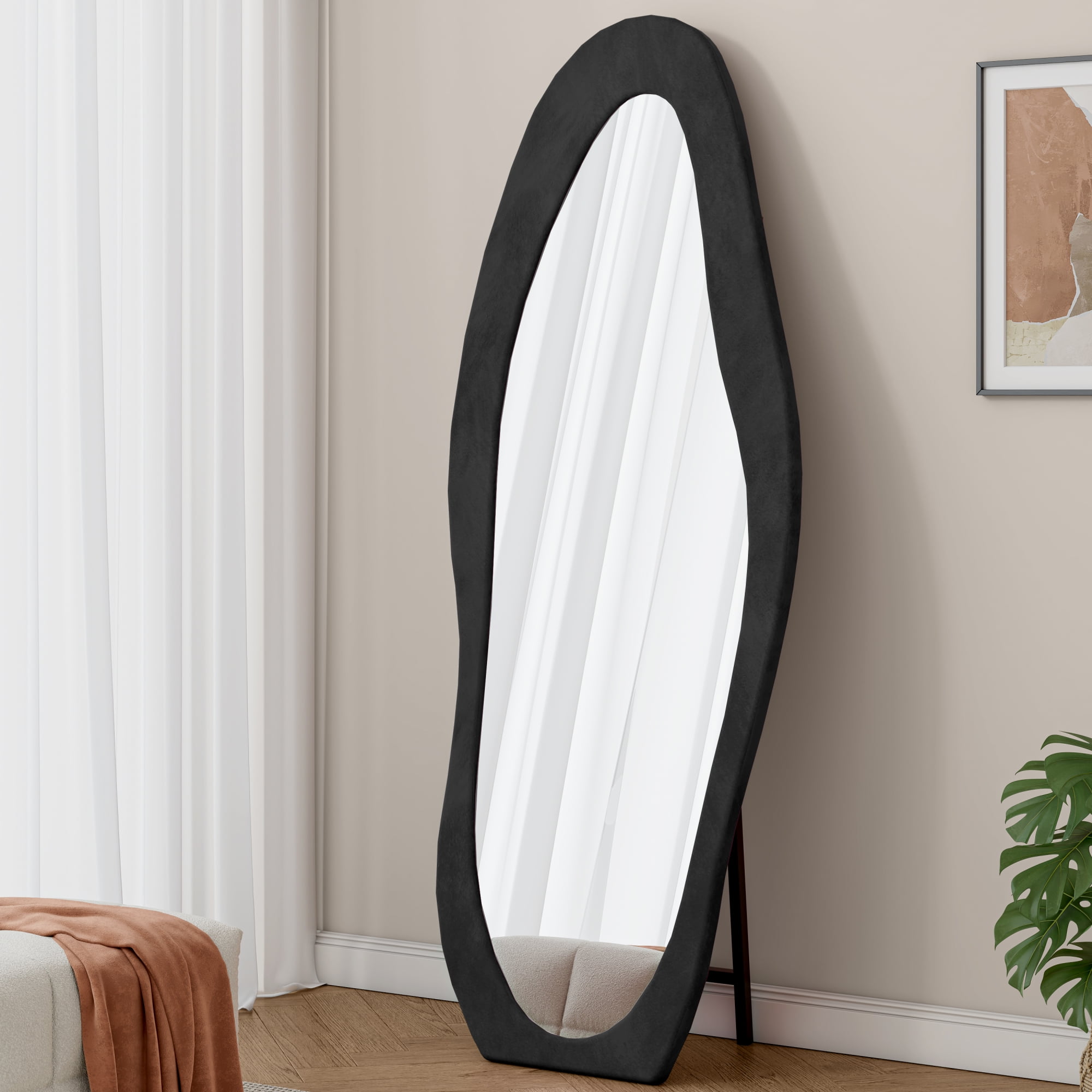 Jopath 63"x24" Irregular Full Length Mirrors,Floor Mirror Flannel ...