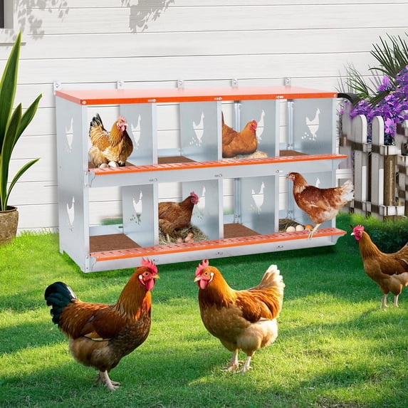 Jopath 8-Bay Chicken Nesting Boxes, Metal Nesting Boxes Wall Mount ...
